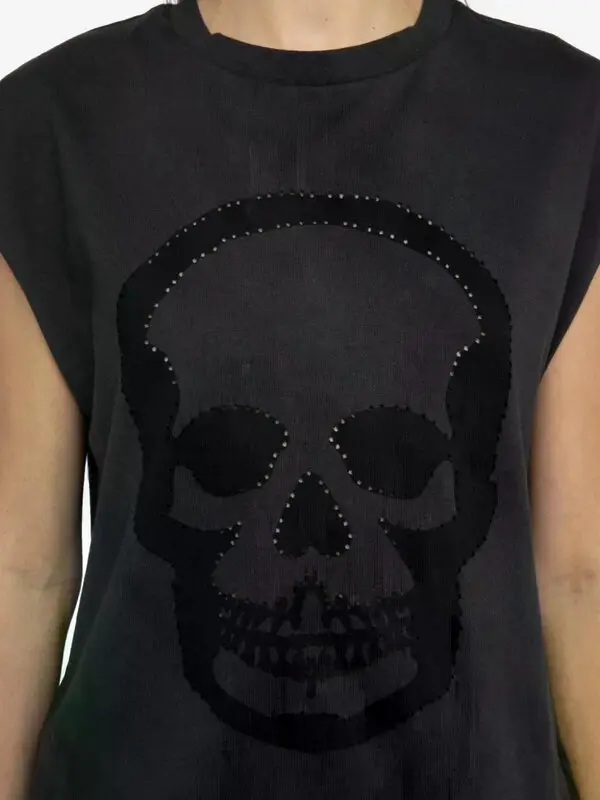 Zadig&Voltaire Cloe Skull Holes Tank Top - Grey