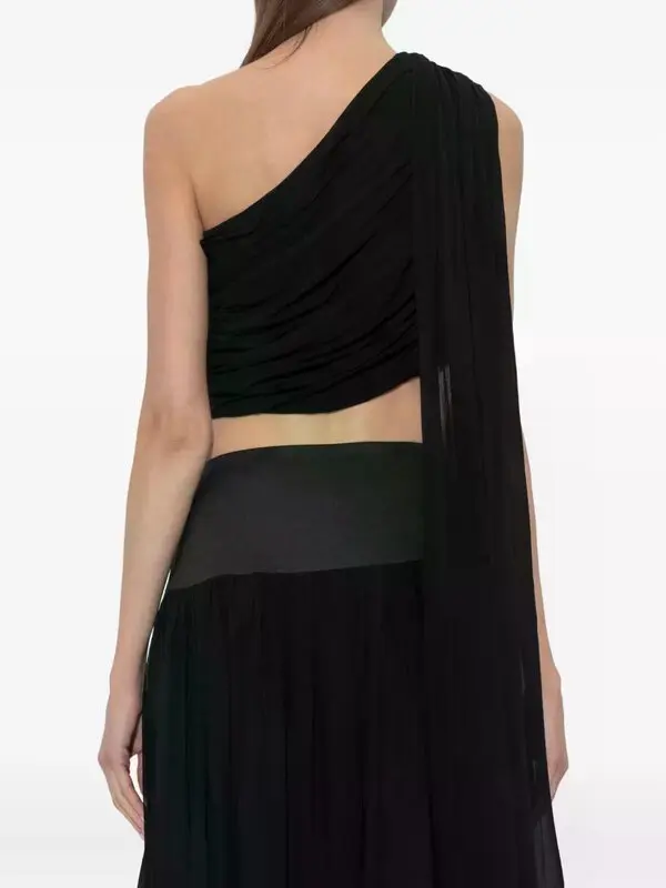 Posse Solene Draped One-shoulder Top - Black