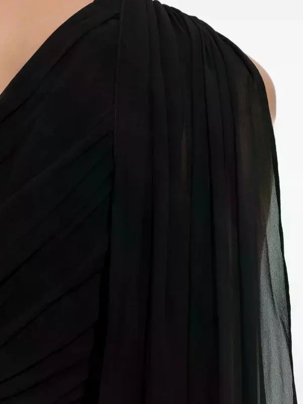 Posse Solene Draped One-shoulder Top - Black