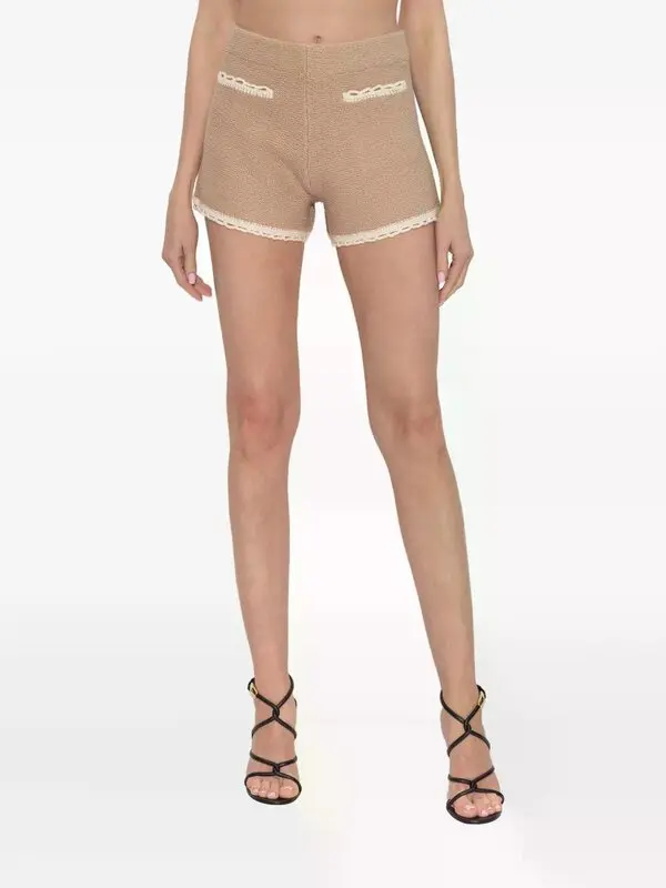 Posse Willow Crochet-trim Shorts - Neutrals