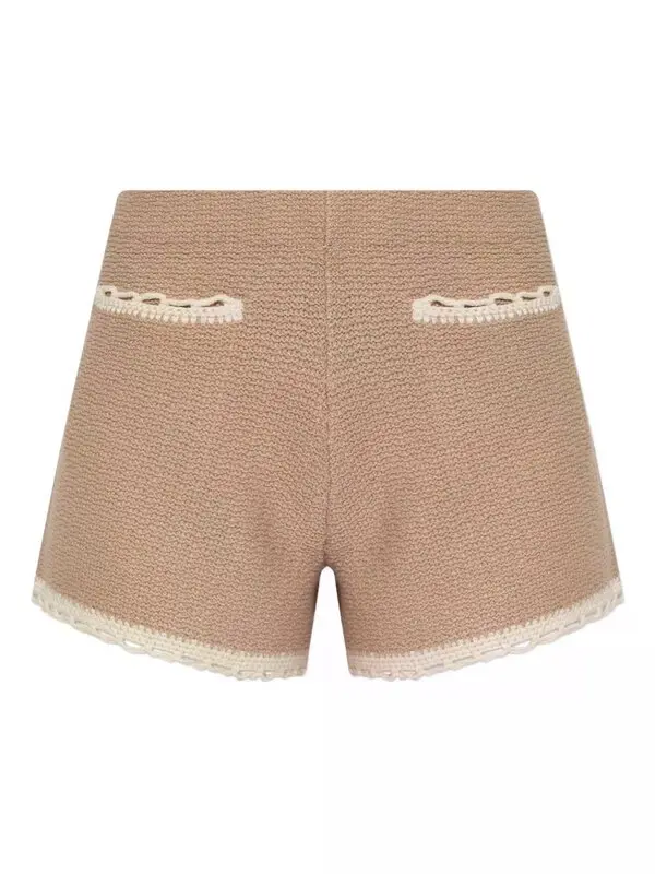 Posse Willow Crochet-trim Shorts - Neutrals