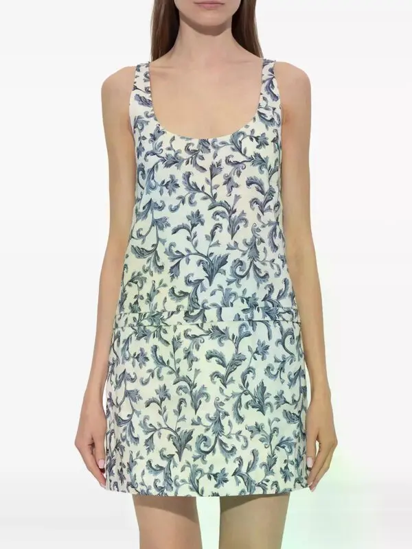 Posse Rue Baroque-print Mini Dress - White