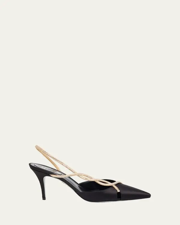 Rene Caovilla 80mm Embellished Braided Satin Pumps