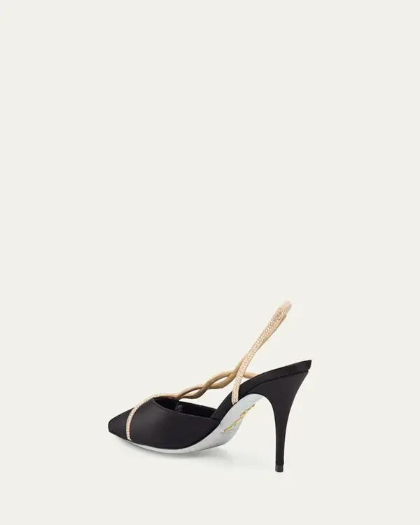 Rene Caovilla 80mm Embellished Braided Satin Pumps