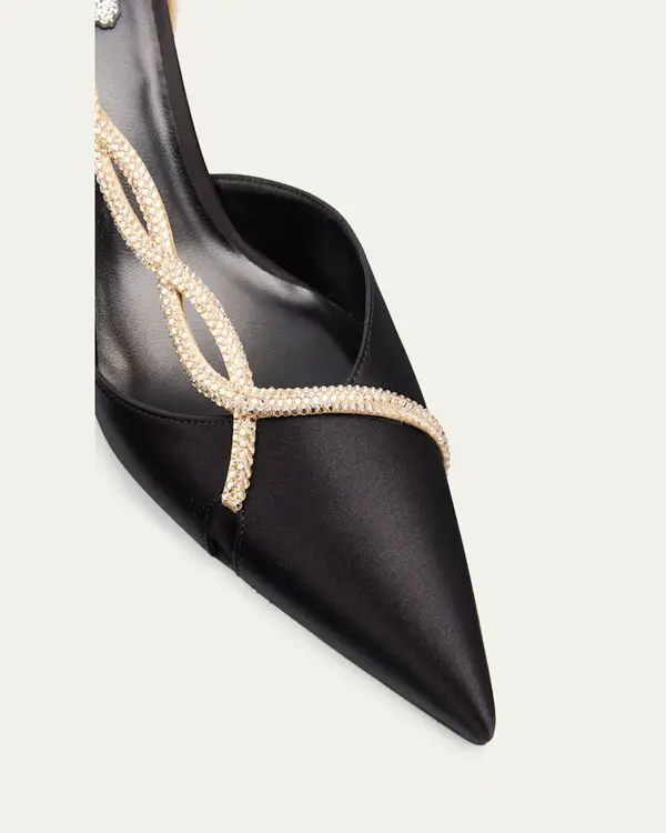Rene Caovilla 80mm Embellished Braided Satin Pumps