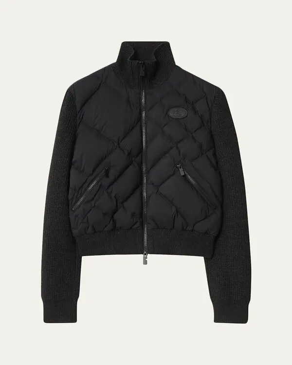 Burberry Quilted Knit Jacket - Black