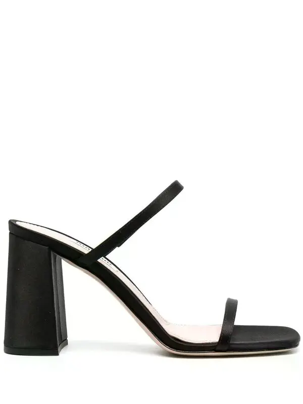 Miu Miu 90mm Open-toe Satin Mules - Black