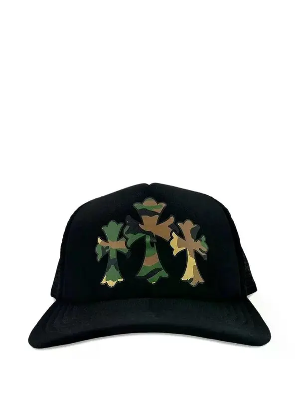 Chrome Hearts Triple Cross Trucker Cap - Black