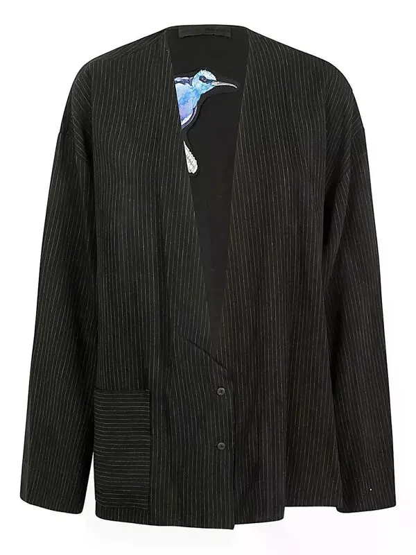 MARIA CALDERARA Pinstriped Pocket Jacket
