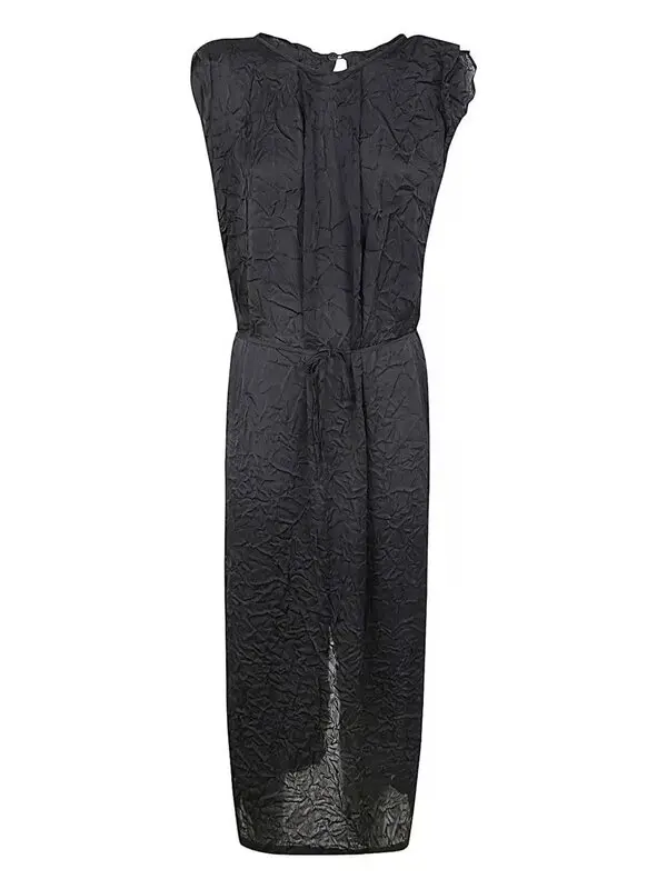 MARIA CALDERARA Creased Dress - Black