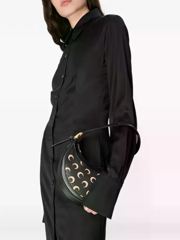 MARINE SERRE Mini Eclips Moon-print Shoulder Bag - Black