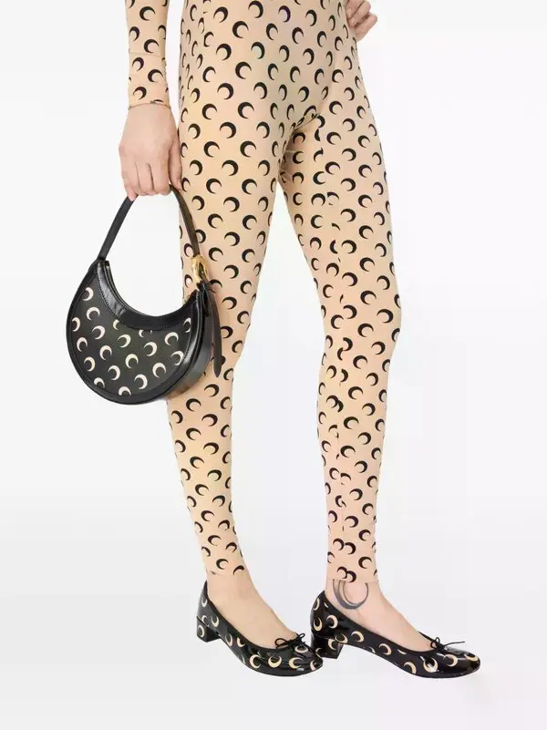 MARINE SERRE Mini Eclips Moon-print Shoulder Bag - Black