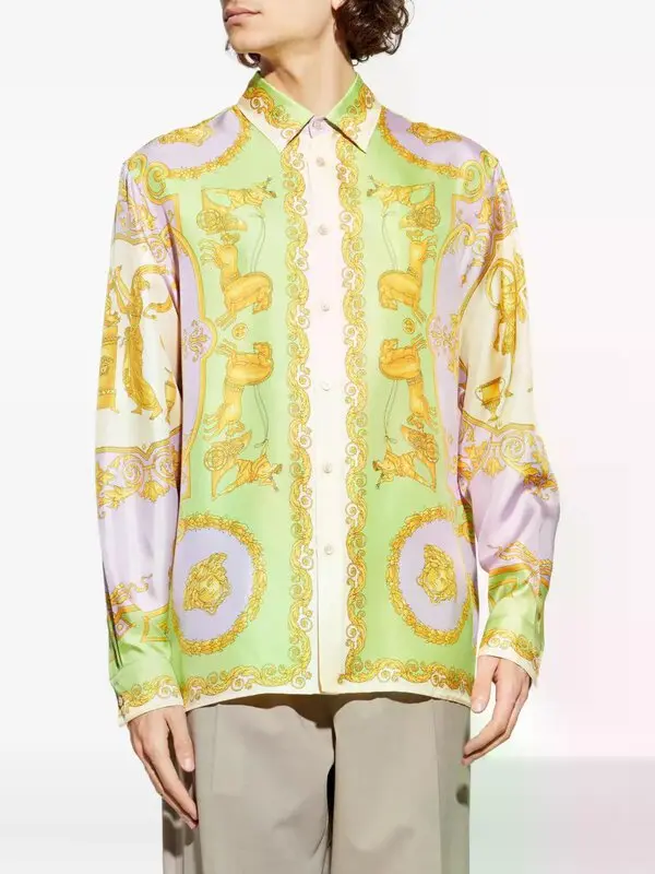 Versace Barocco-print Shirt - Green