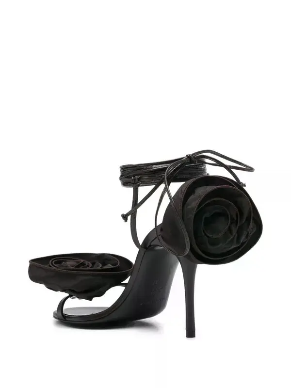 Magda Butrym 105mm Rose-detail Sandals - Brown