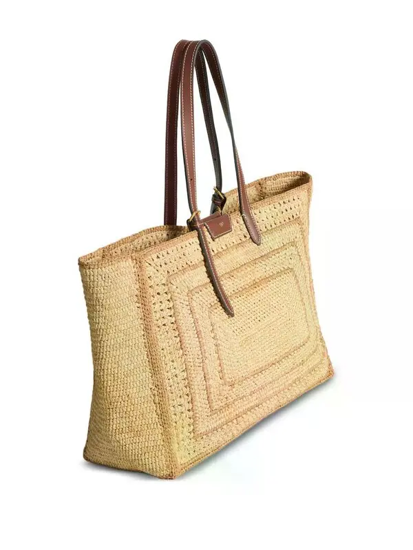 ANYA HINDMARCH Large Raffia Tote Bag - Neutrals