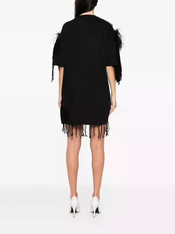 LOULOU Feather-embellished Mini Dress