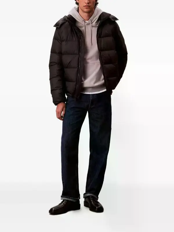 Calvin Klein Quilted Hooded Jacket With Logo Detail