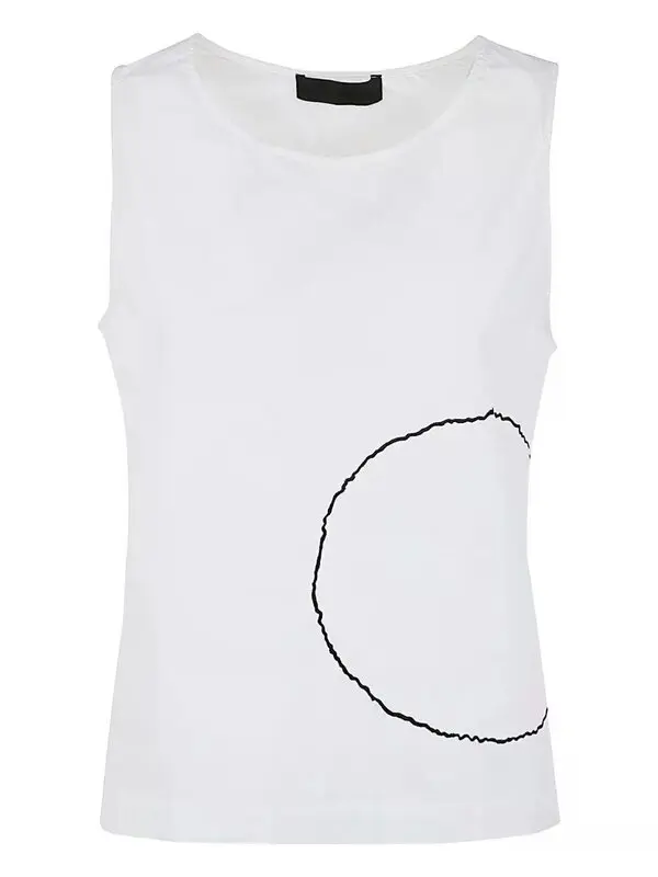 MARIA CALDERARA Circle-print Top - White