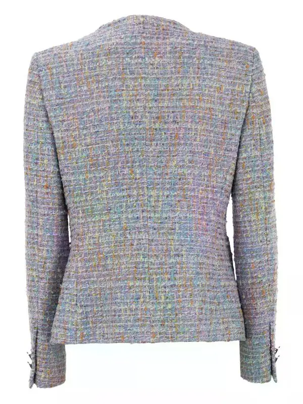 Tagliatore Crew-neck Jacket With Patch Pockets - Blue