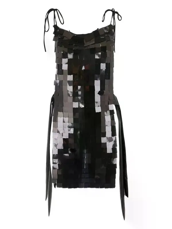MARIA CALDERARA Tie-strap Mini Dress - Black