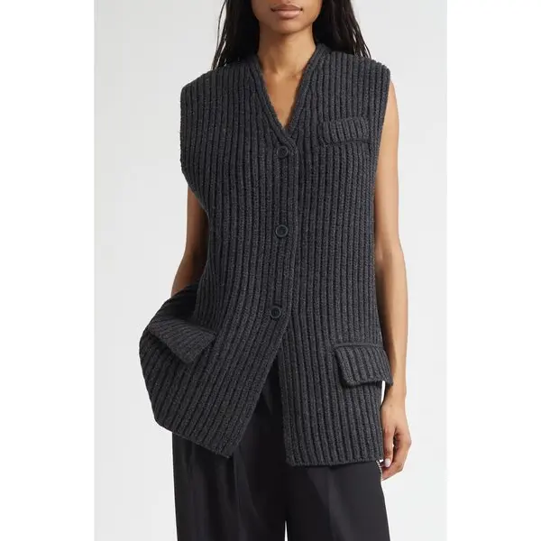 Alexander Wang Oversized Rib Wool Button-up Vest