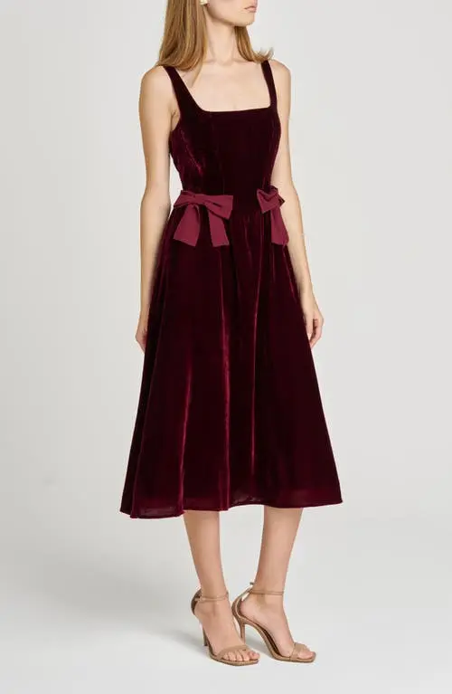 WAYF Ava Velvet Midi Dress