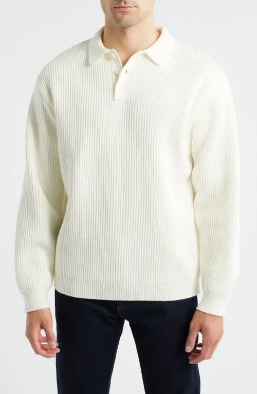 925 ORIGINALS Nicolas Rib Polo Sweater - Cream