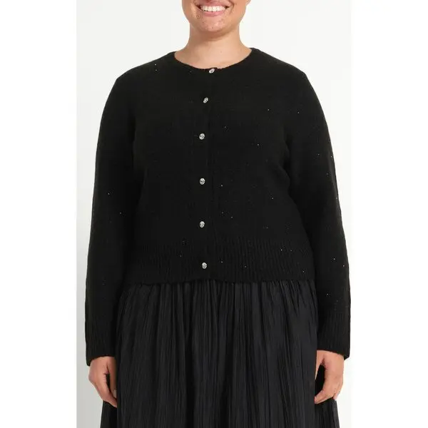ESTELLE Sequin-embellished Knit Cardigan