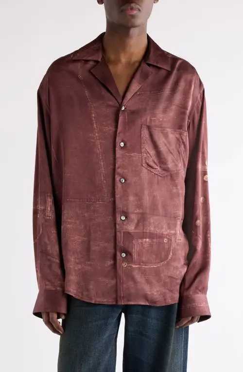 Acne Studios Soweno Trompe L'oeil Print Button-up Shirt