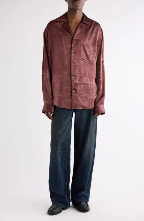 Acne Studios Soweno Trompe L'oeil Print Button-up Shirt