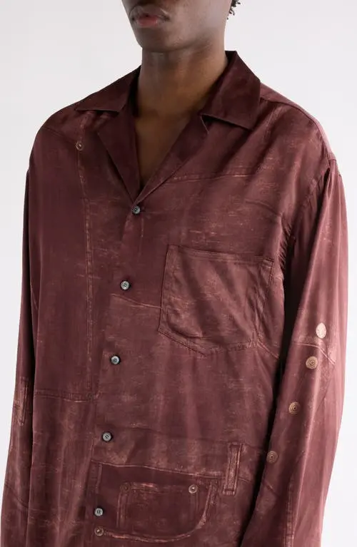 Acne Studios Soweno Trompe L'oeil Print Button-up Shirt