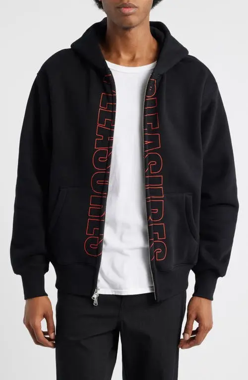 PLEASURES Impact Zip Graphic Hoodie - Black