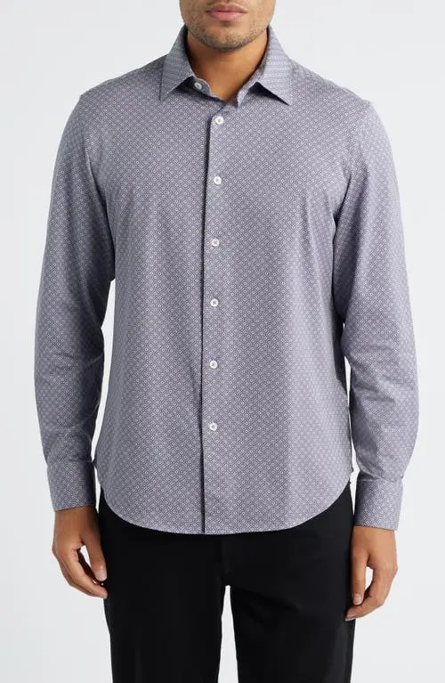 Bugatchi James Ooohcotton® Mosaic Print Twill Button-up Shirt