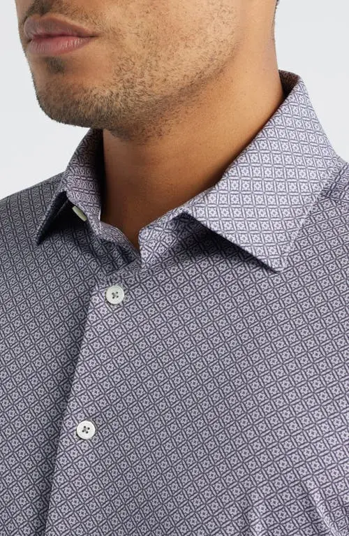 Bugatchi James Ooohcotton® Mosaic Print Twill Button-up Shirt