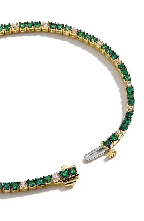 MARK HENRY Gemstone & Diamond Tennis Bracelet - Emerald