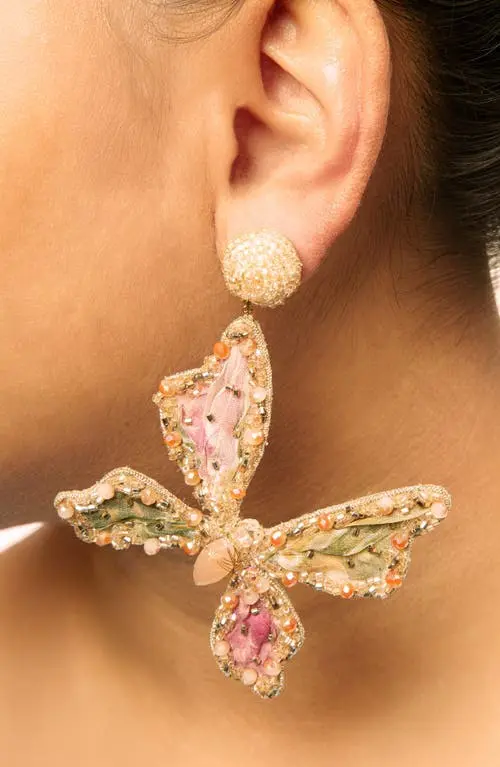 Deepa Gurnani Finna Beaded Butterfly Drop Earrings