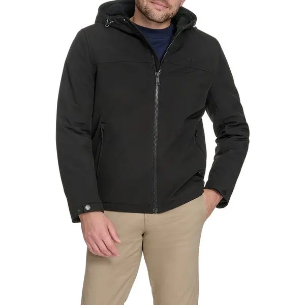 DOCKERS® Fleece Lined Soft Shell Jacket - Black