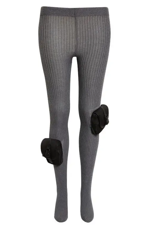 Coperni Wool Rib Cargo Tights - Grey