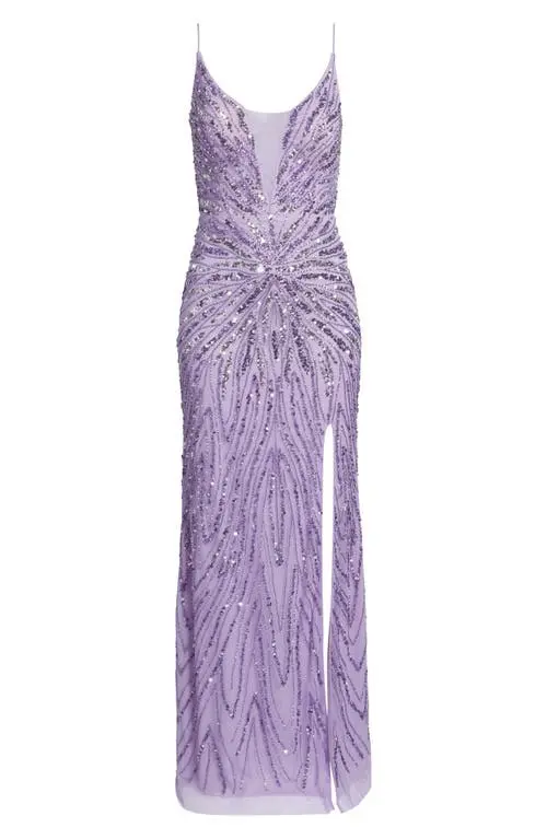 JUMP APPAREL Glitter Mesh Column Gown