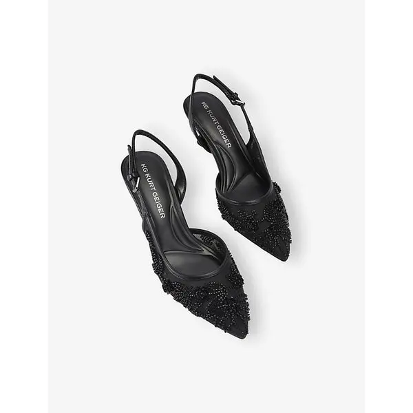 Kurt Geiger Aria Low Beaded Mesh Heeled Courts