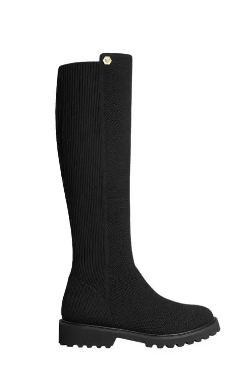 Vivaia Filipa Round-toe Stretchy Wool Knee-high Boots - Black