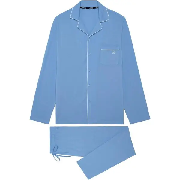 HOM Rafael Long Pajama Set - Light Blue