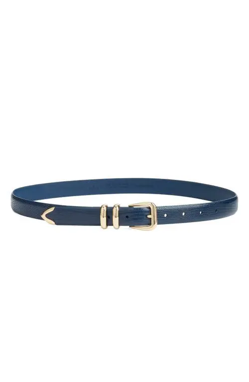 Nordstrom Sutton Croc-embossed Belt - Navy