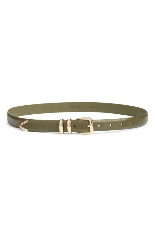 Nordstrom Sutton Croc-embossed Belt - Sphagnum Green