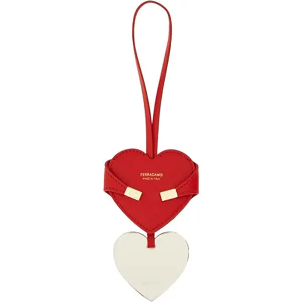 FERRAGAMO Charm Cuore Mirror Bag Charm - Flame Red
