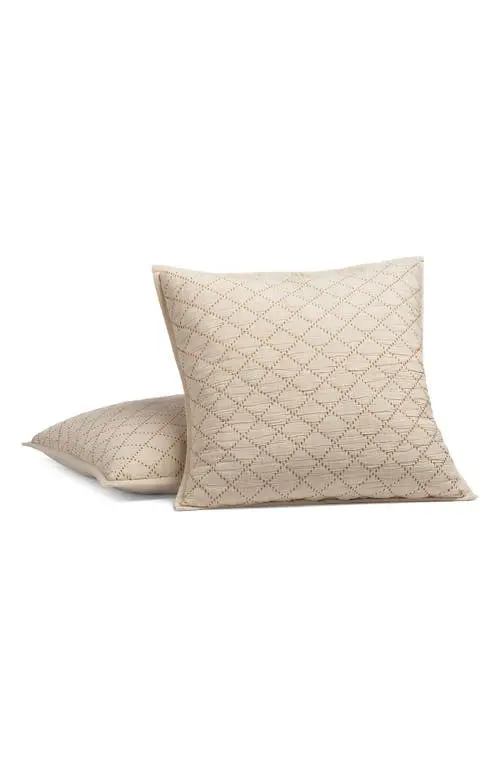 CRANE HOME Diamond Stitch Set Of 2 Euro Shams - Beige