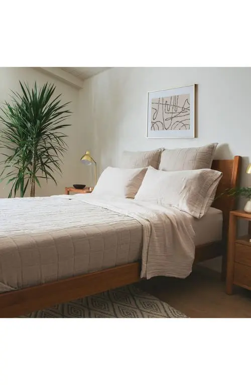 CRANE HOME Set Of 2 Quilted Euro Pillow Shams