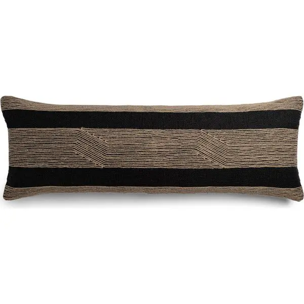 CRANE HOME Balance Jute Embroidery Lumbar Pillow