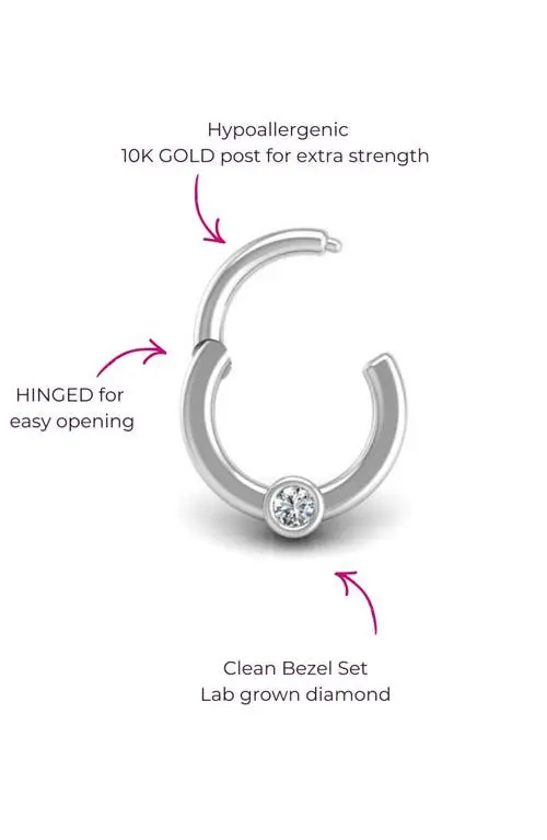 SEED2STONE Cyclops Lab-grown Diamond Hoop Earring - Silver