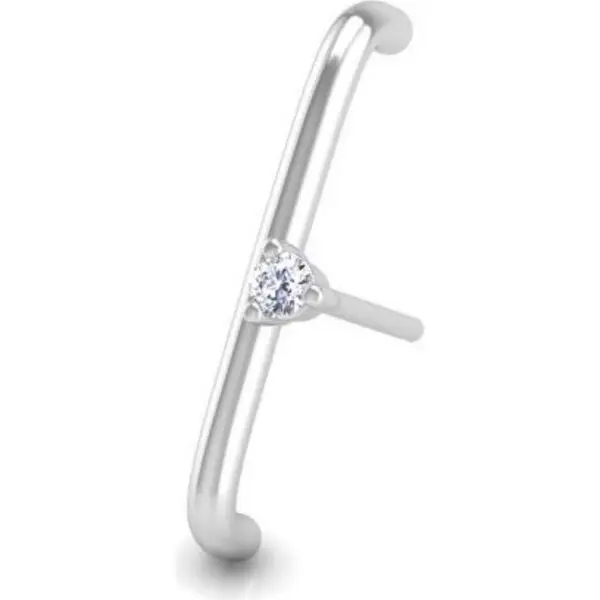 SEED2STONE Solo Diamond Vertical Climber Earring In Recycled Sterling - Silver